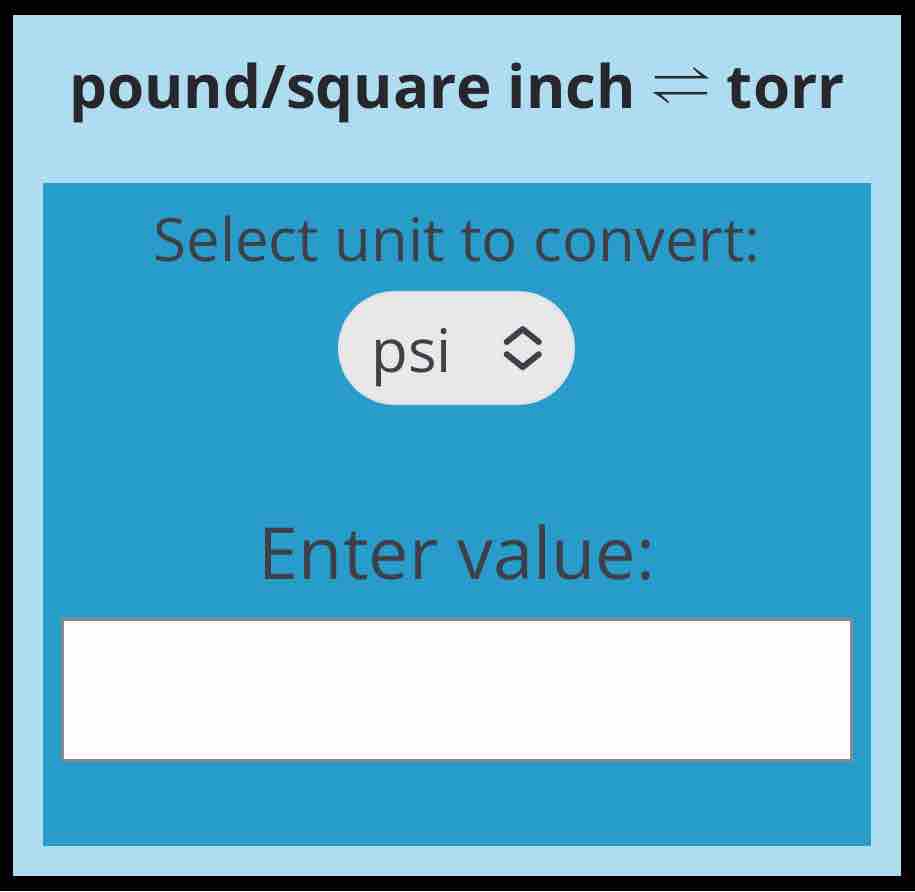 Psi To Torr Pressure Conversion Psi To Torr Pressure Conversion