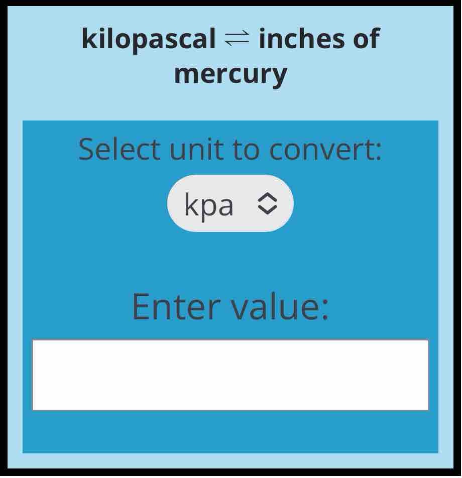Kpa To Inhg Pressure Conversion