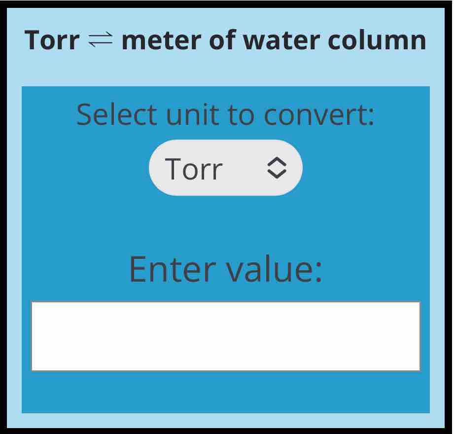 Torr To MH2O Pressure Conversion