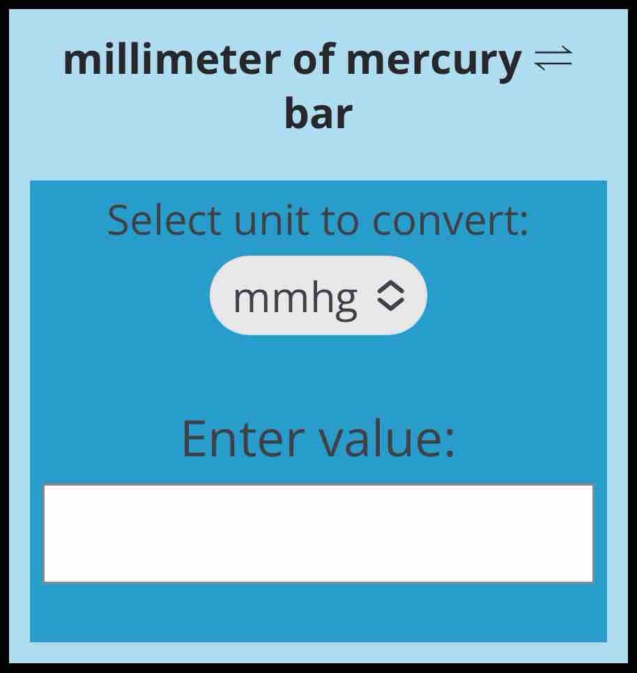 Mmhg To Bar Pressure Conversion Mmhg To Bar Pressure Conversion