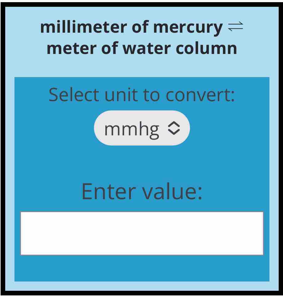 Mmhg To MH2O Pressure Conversion Mmhg To MH2O Pressure Conversion