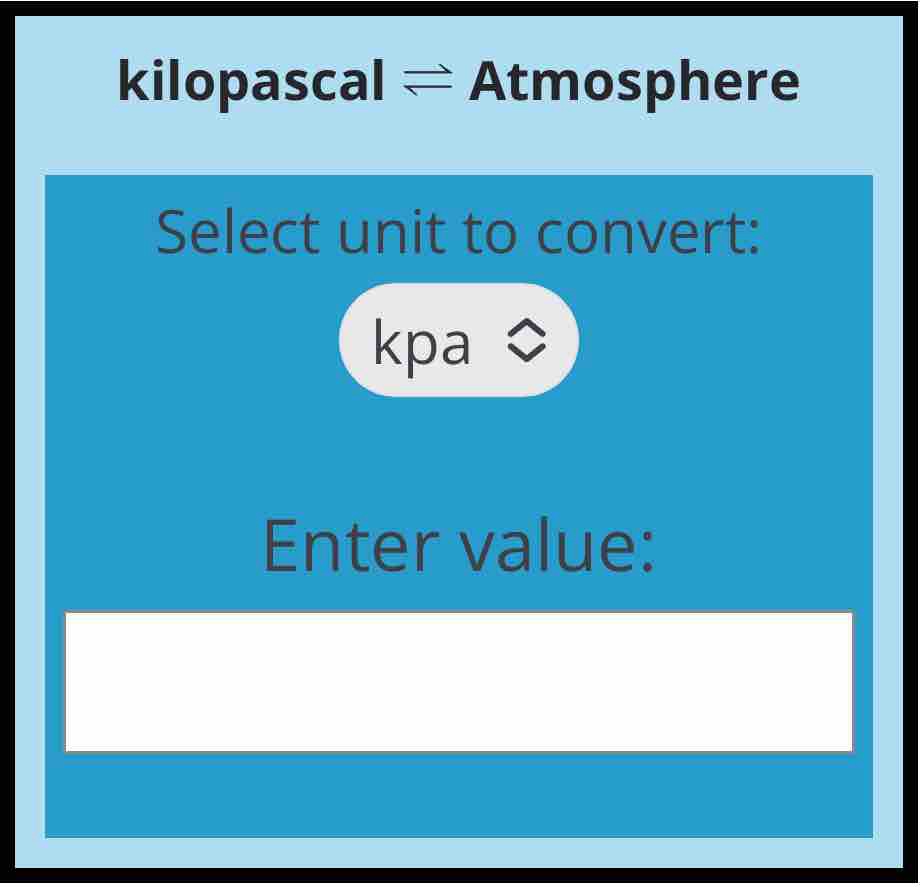 Kpa To Atm Pressure Conversion