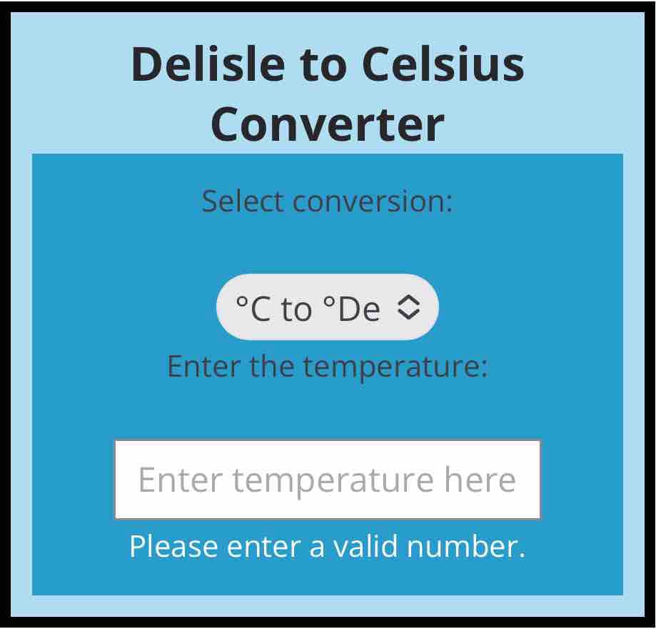 Delisle to Celsius | Temperature Conversion