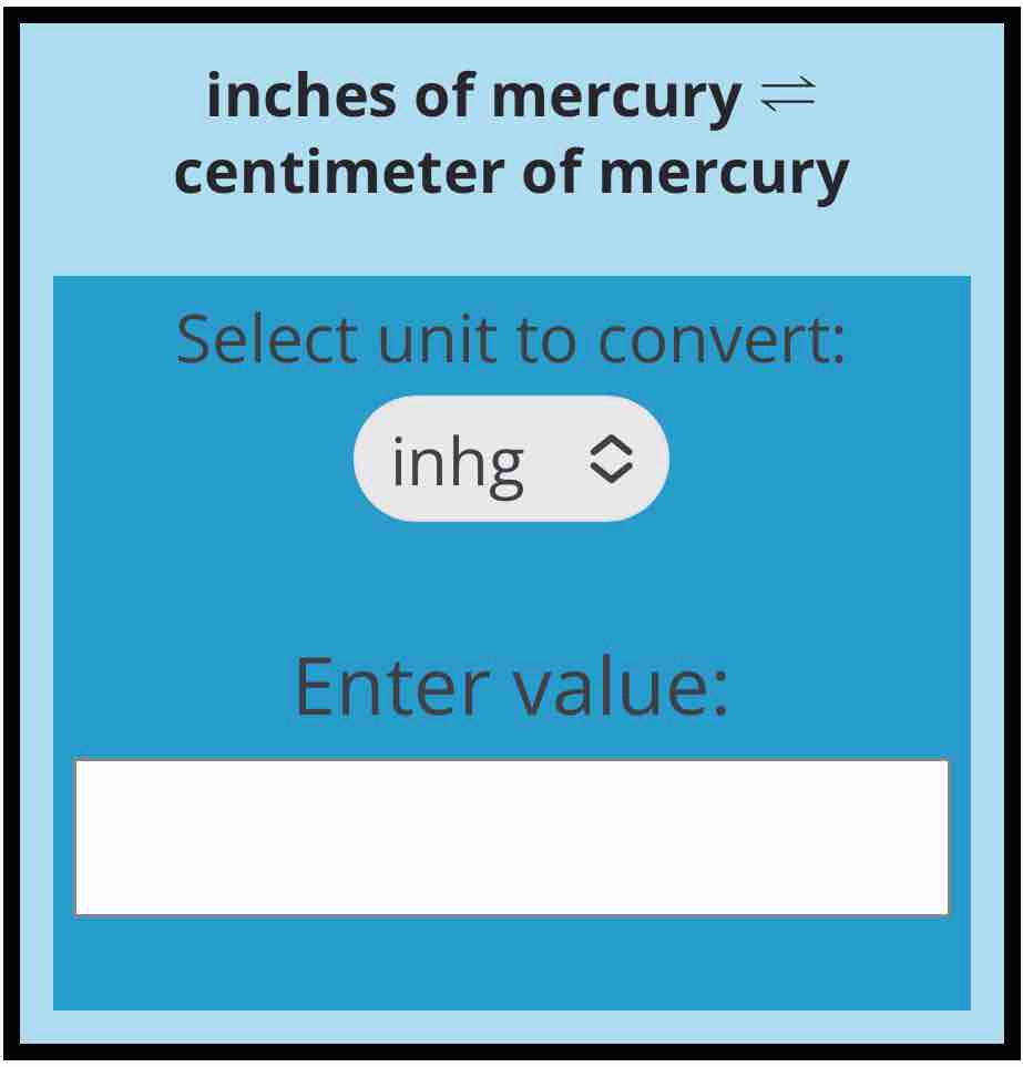Inhg To Cmhg Pressure Conversion