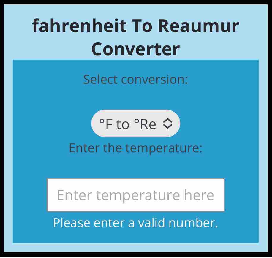 Fahrenheit to Reaumur | Temperature Conversion