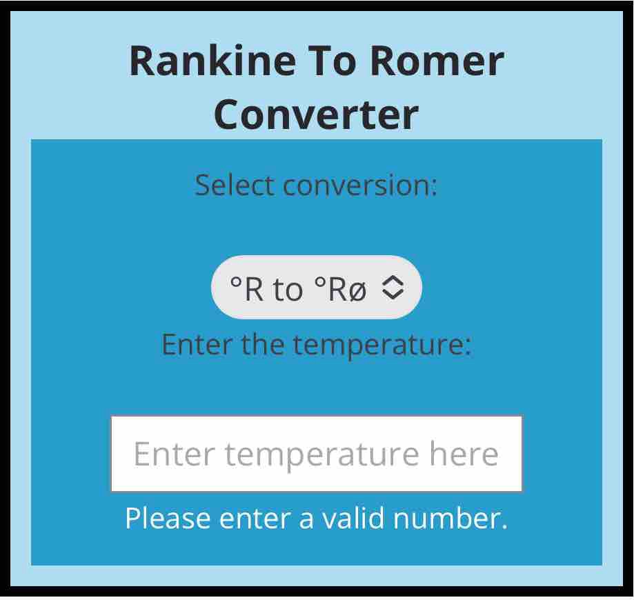 Rankine to Romer | Temperature Conversion