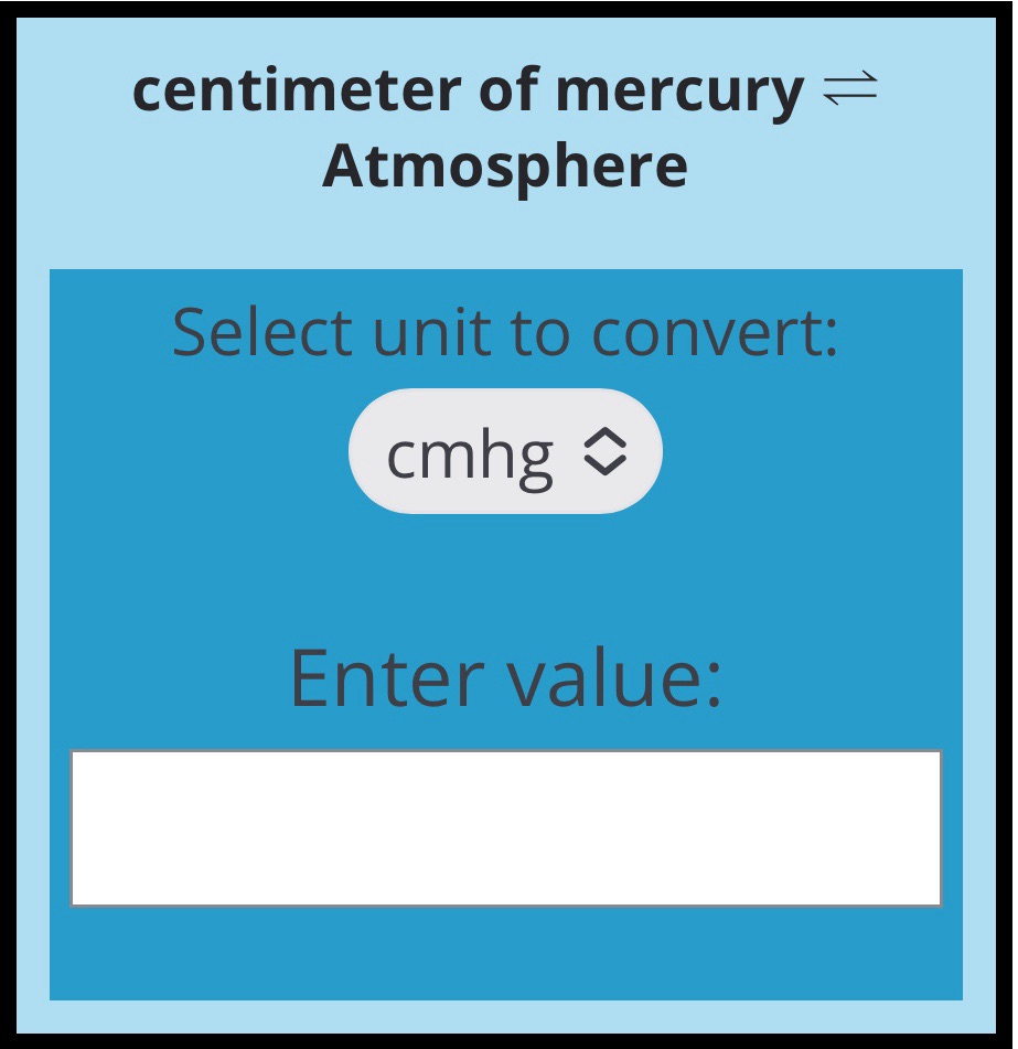 Cmhg To Atm Pressure Conversion