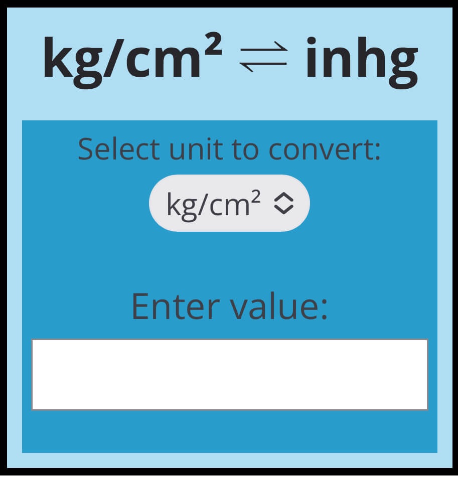 Kg cm2 TO InHg Kg cm2 TO InHg
