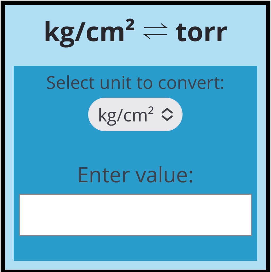 Kg cm2 To Torr Pressure Conversion