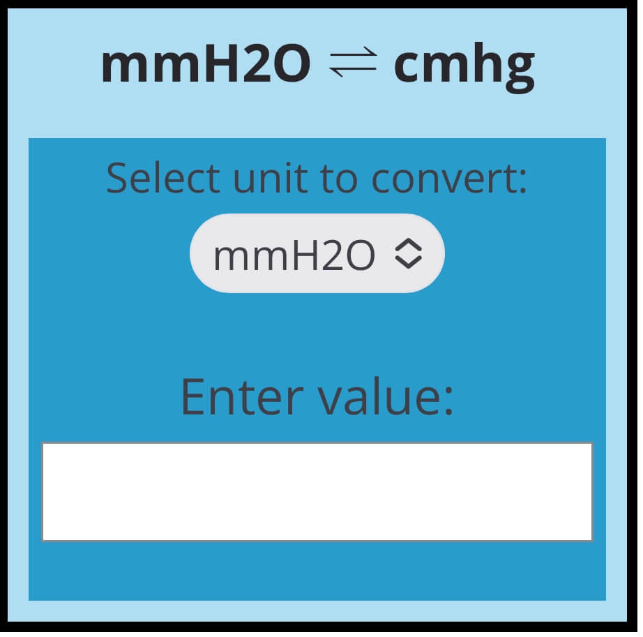 mmH2O to cmhg | Pressure Conversion