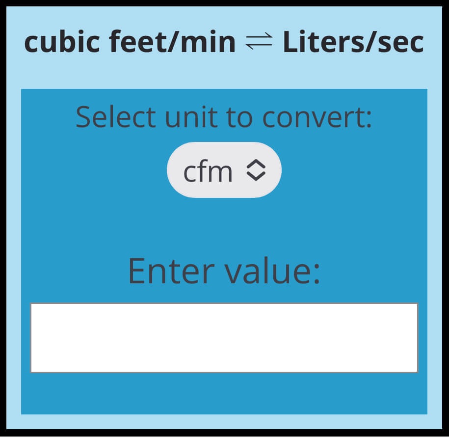Cfm To L s Flow Conversion Cfm To L s Flow Conversion